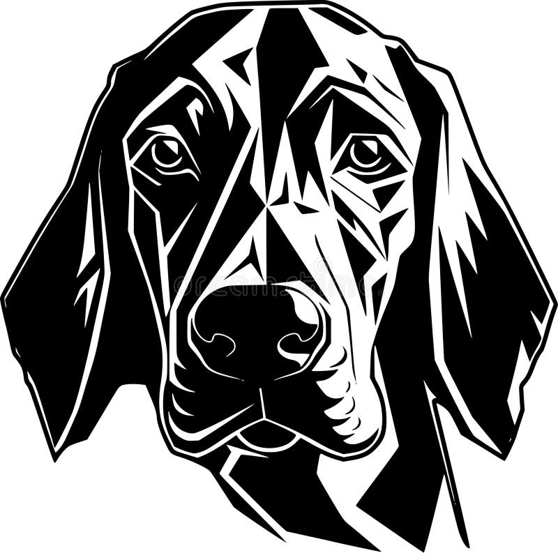 Great Dane - Black and White Isolated Icon - Vector Illustration Stock ...