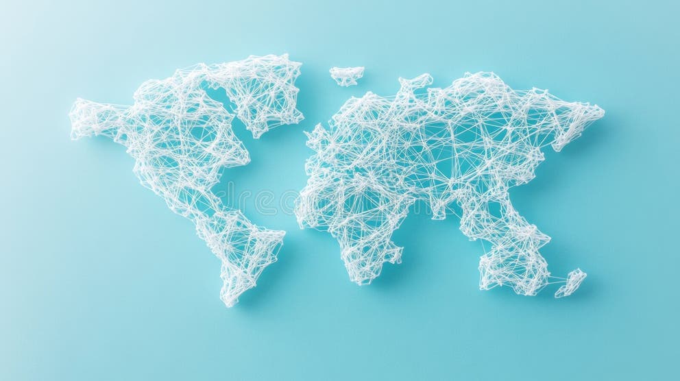 A Basic, Blue Globe Illustration Featuring White Lines that Link ...