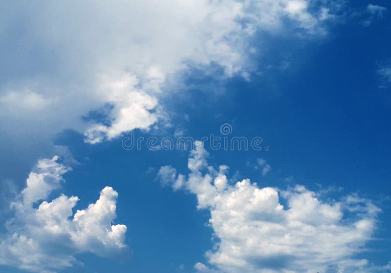 Basic Blue Sky with White Clouds Stock Image - Image of shaped, blue ...