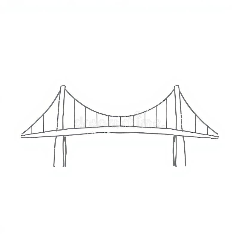 Basic Bridge Illustration with Pillars Below Stock Illustration ...