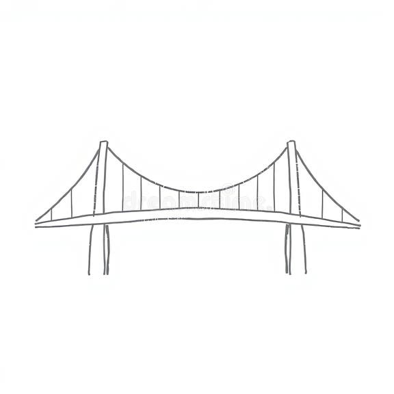 Basic Bridge Illustration with Pillars Below Stock Illustration ...