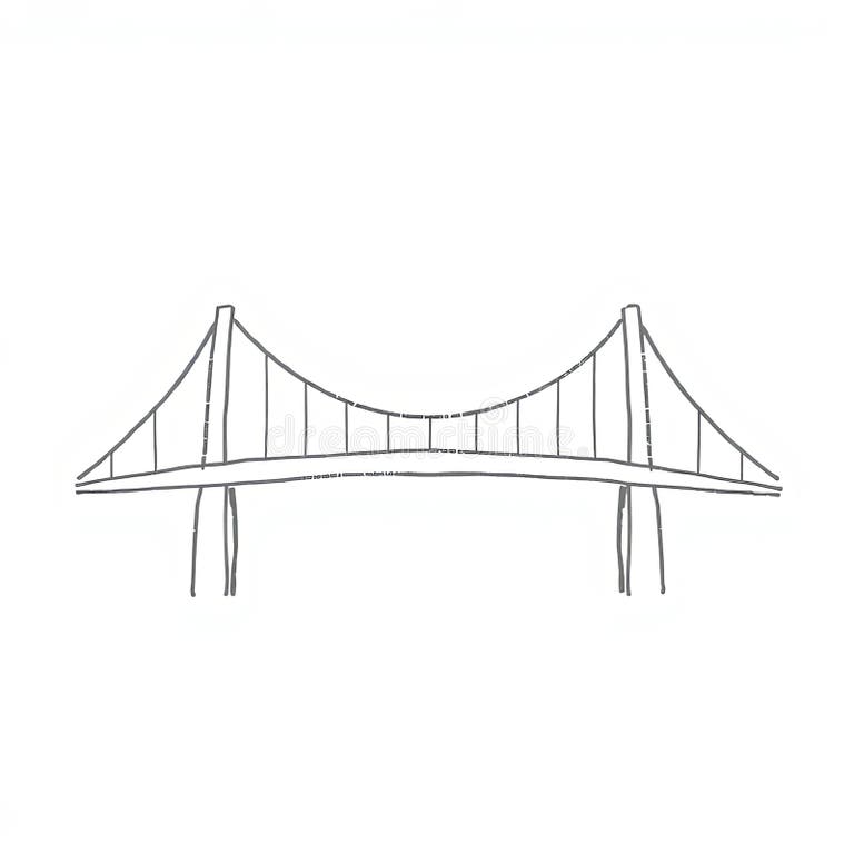 Basic Bridge Illustration with Pillars Below Stock Illustration ...