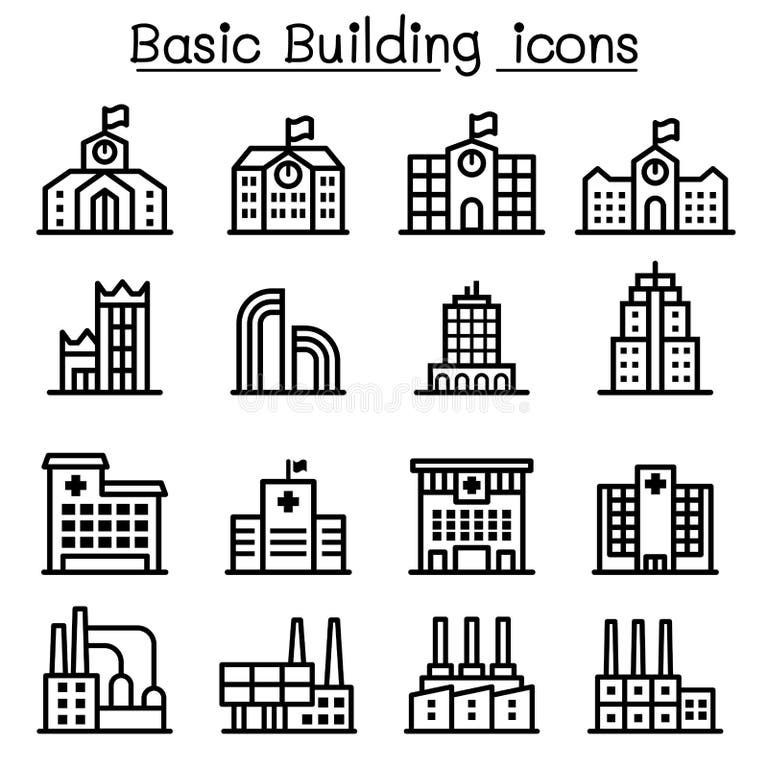 Basic building icon stock vector. Illustration of district - 83586062
