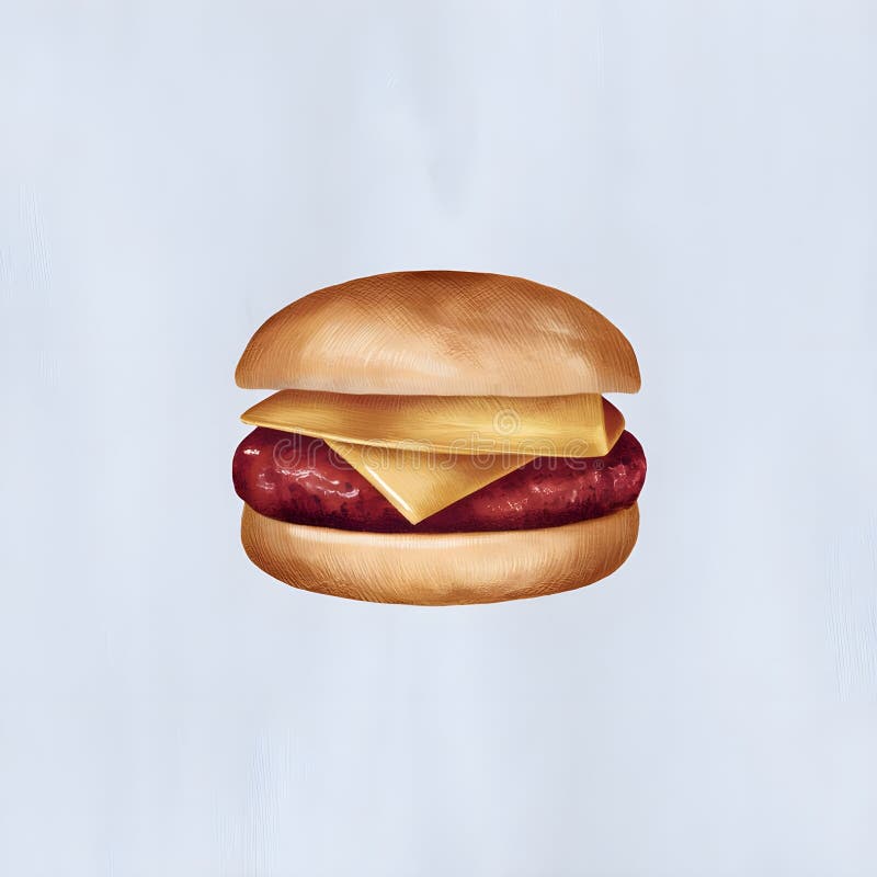 Basic Burger Outline Featuring Bun Patty Cheese Stock Illustration ...