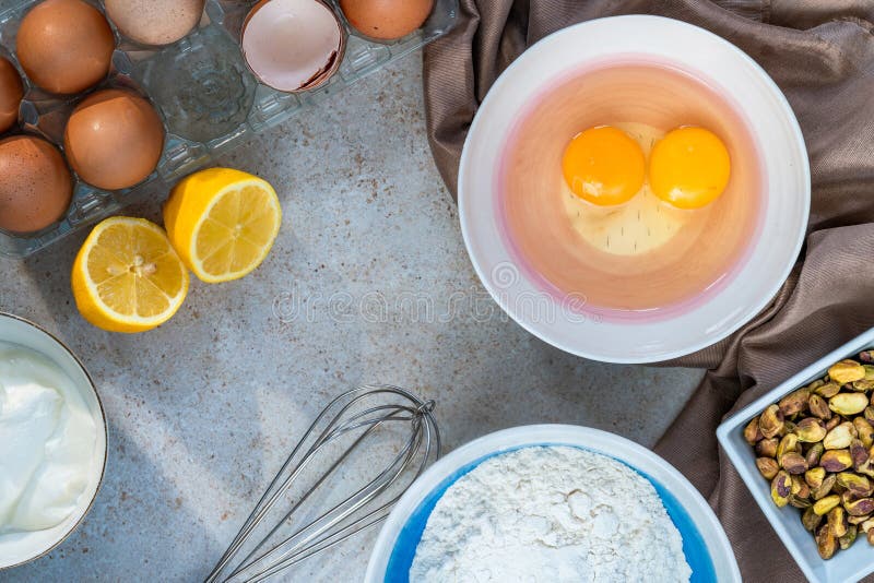 Basic cake ingredients stock image. Image of culinary - 270029707