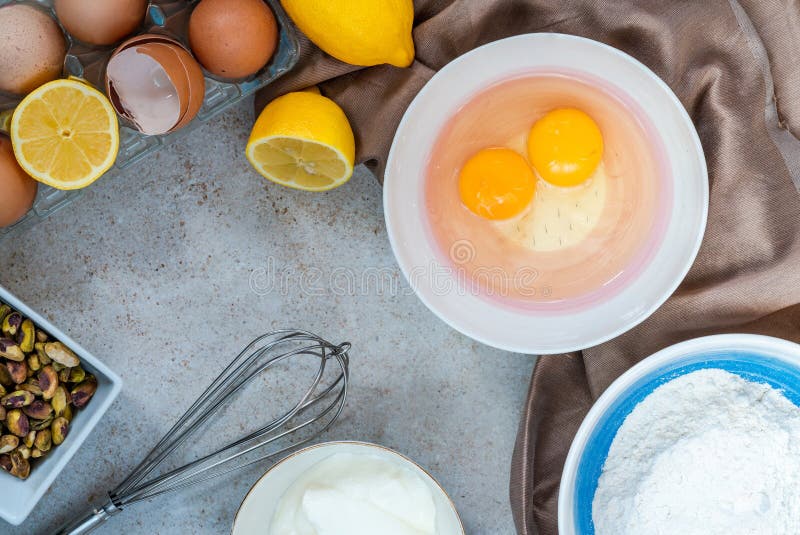 Basic cake ingredients stock photo. Image of biscuit - 270029720