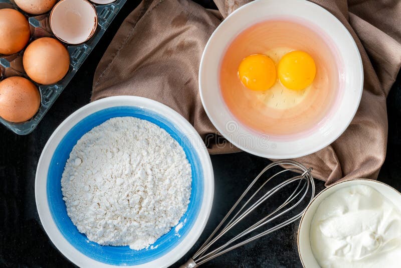 Basic cake ingredients stock photo. Image of elements - 270029794