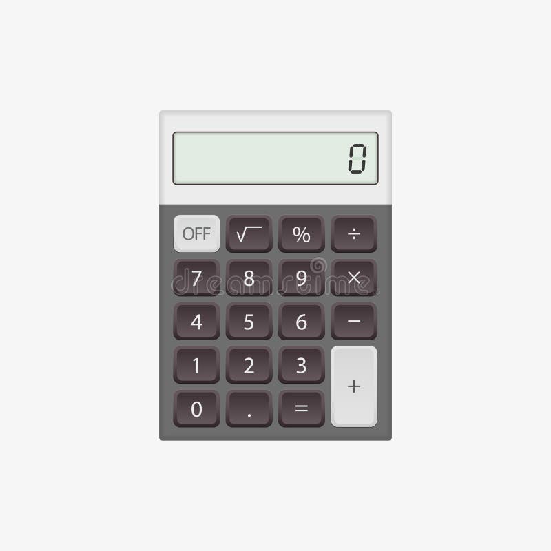 Basic Calculator with Blank Buttons and Small Screen Stock Illustration ...