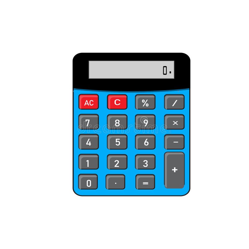 Basic Calculator with Set of Digits Isolated on White. Flat Design ...