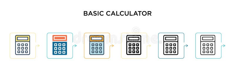 Basic Calculator with Set of Digits Isolated on White. Flat Design ...