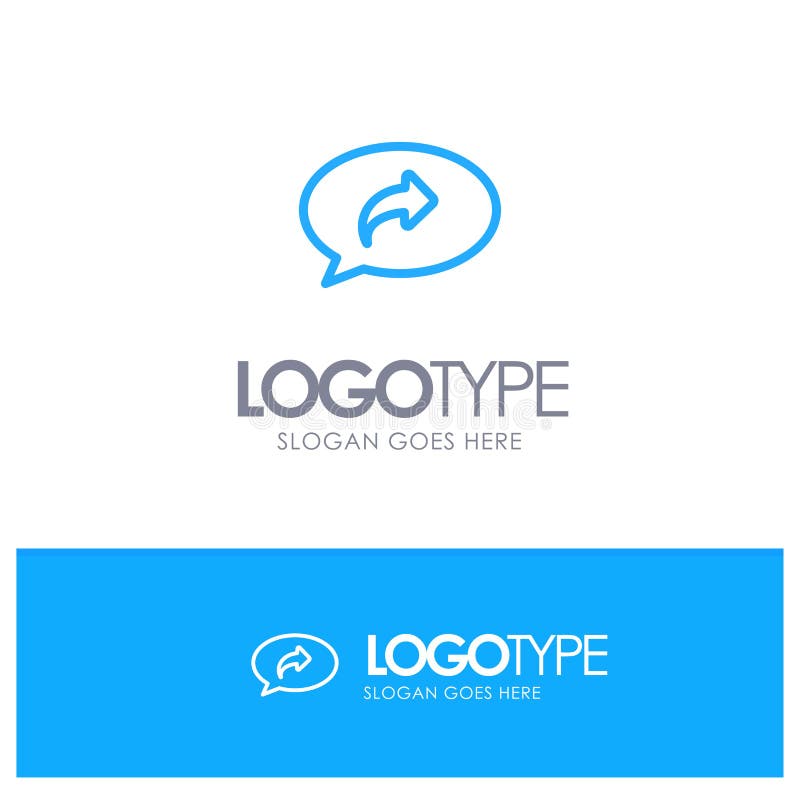 Basic, Chat, Arrow, Right Blue Solid Logo Template. Place for Tagline ...