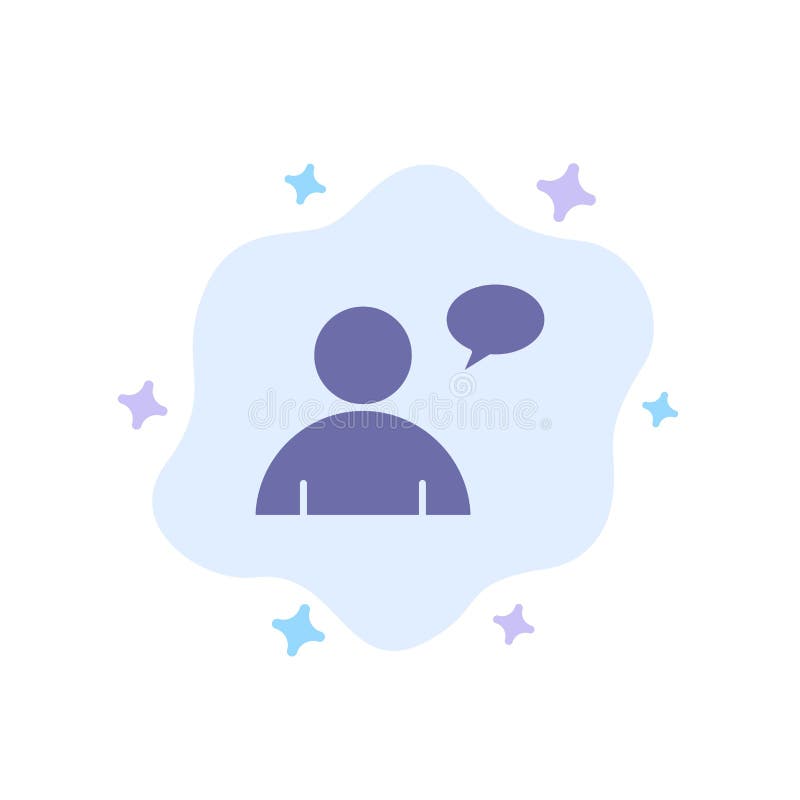 Basic, Chatting, User Blue Icon on Abstract Cloud Background Stock ...