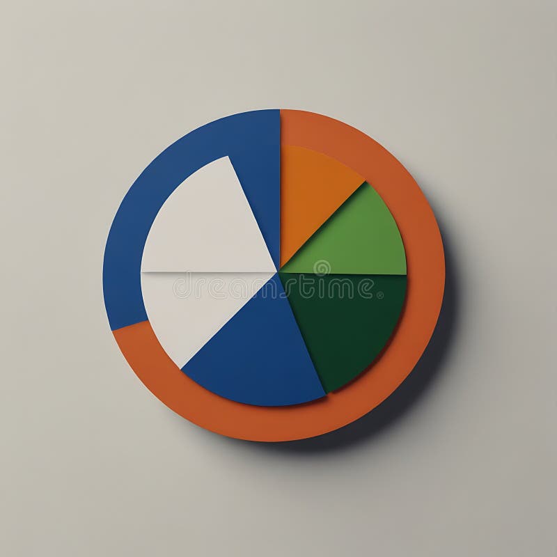 A Basic Circular Pie Chart Icon with Three Segmented Sections Stock Illustration - Illustration ...