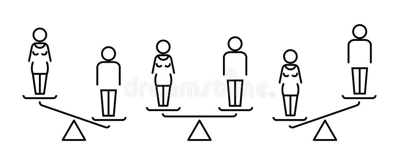 Gender Balance Icon, Vector Illustration Stock Vector - Illustration of ...