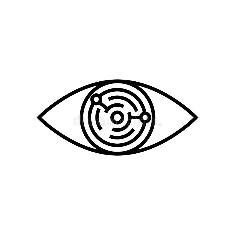 Electronic Cyber Eye Icon, Artificial Intelligence Icon, Vector ...