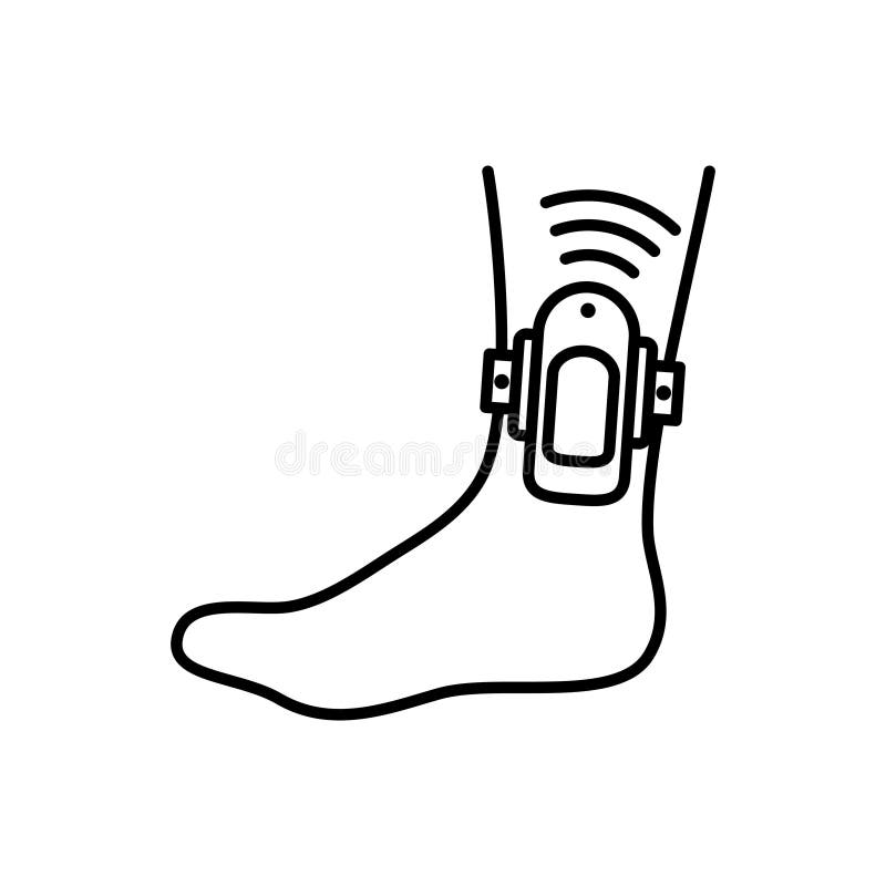 Ankle Monitor Icon, Vector Illustration Stock Vector - Illustration of ...
