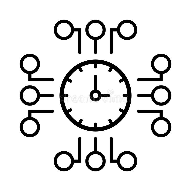 Time Management Icon on a White Background. Stock Vector - Illustration ...