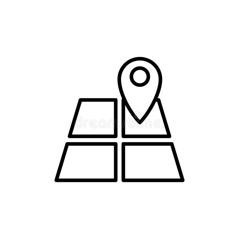 Land on Map Icon on a White Background. Stock Vector - Illustration of ...