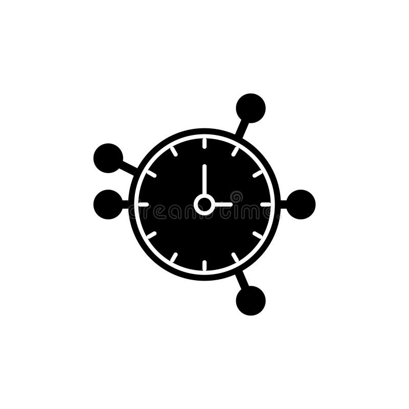 Time Management Icon on a White Background. Stock Vector - Illustration ...