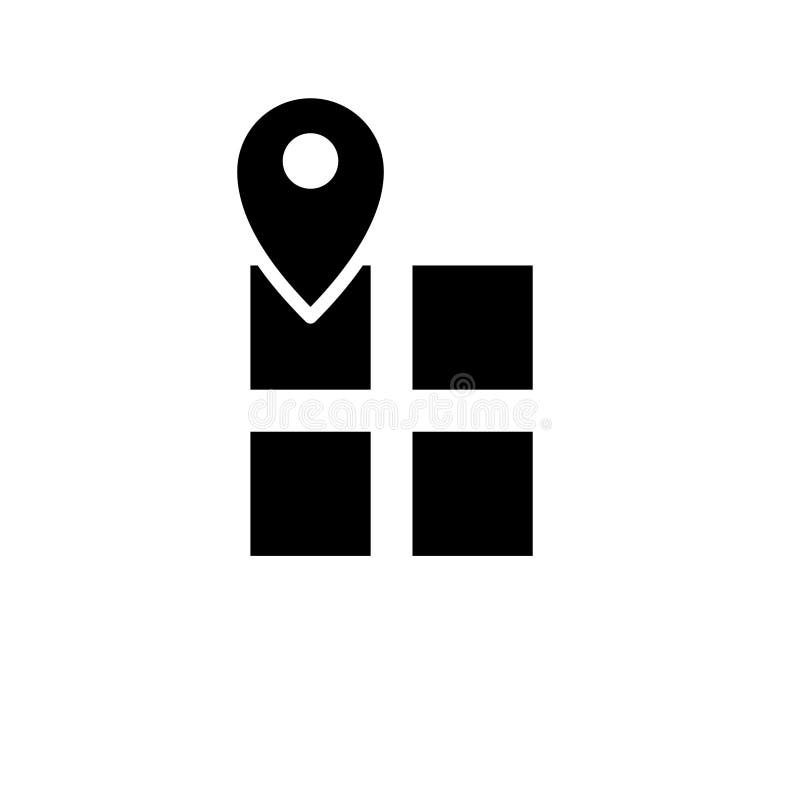 Land on Map Icon on a White Background. Stock Vector - Illustration of ...