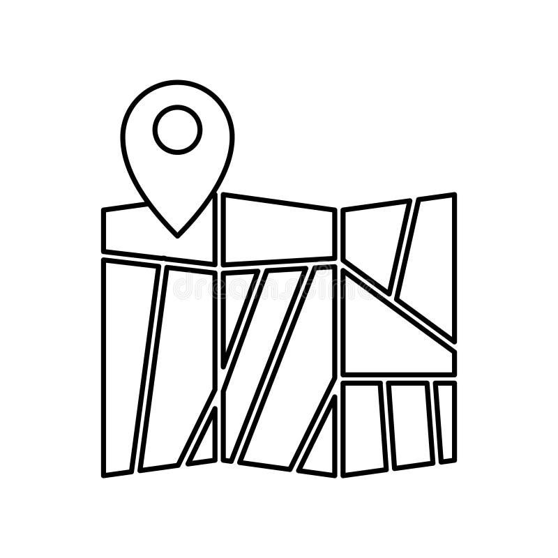 Land on Map Icon on a White Background. Stock Vector - Illustration of ...