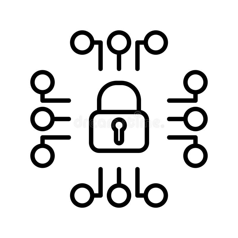 Cyber Security Icon on a White Background. Stock Vector - Illustration ...