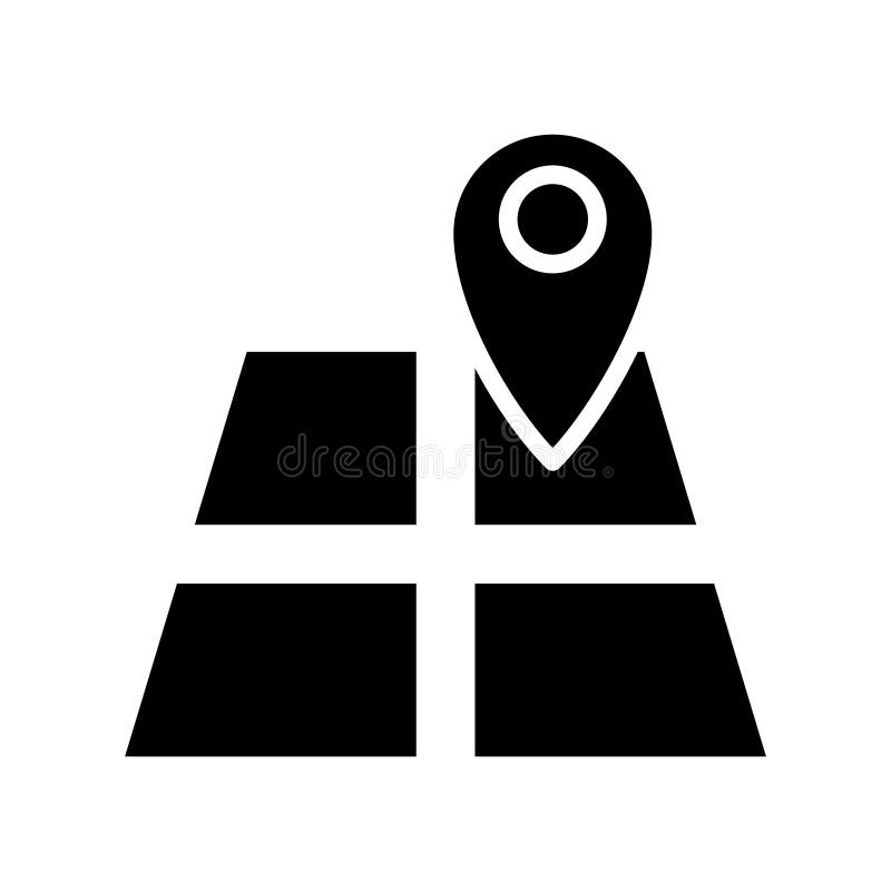 Land on Map Icon on a White Background. Stock Vector - Illustration of ...