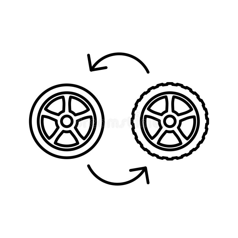 Car Wheel Summer and Winter Icon Stock Vector - Illustration of element ...