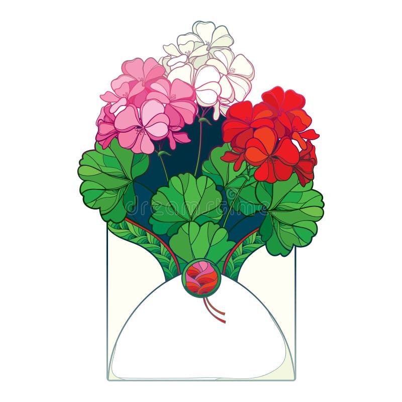 Lines Geranium Flower Logo Symbol Vector Icon Illustration Graphic ...