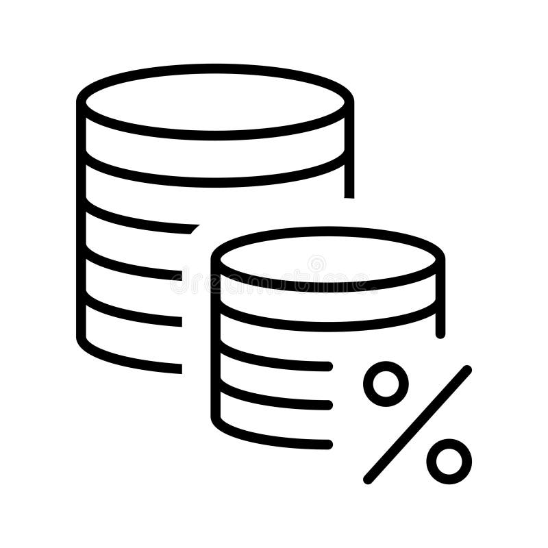 Coins with percent icon stock vector. Illustration of coins - 163721002