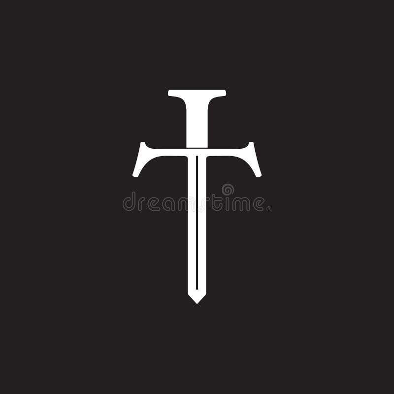 Letter t sword logo vector stock vector. Illustration of classic ...