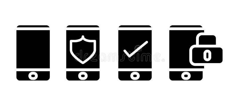 Phone Protection Icon, Vector Line Illustration Stock Vector ...