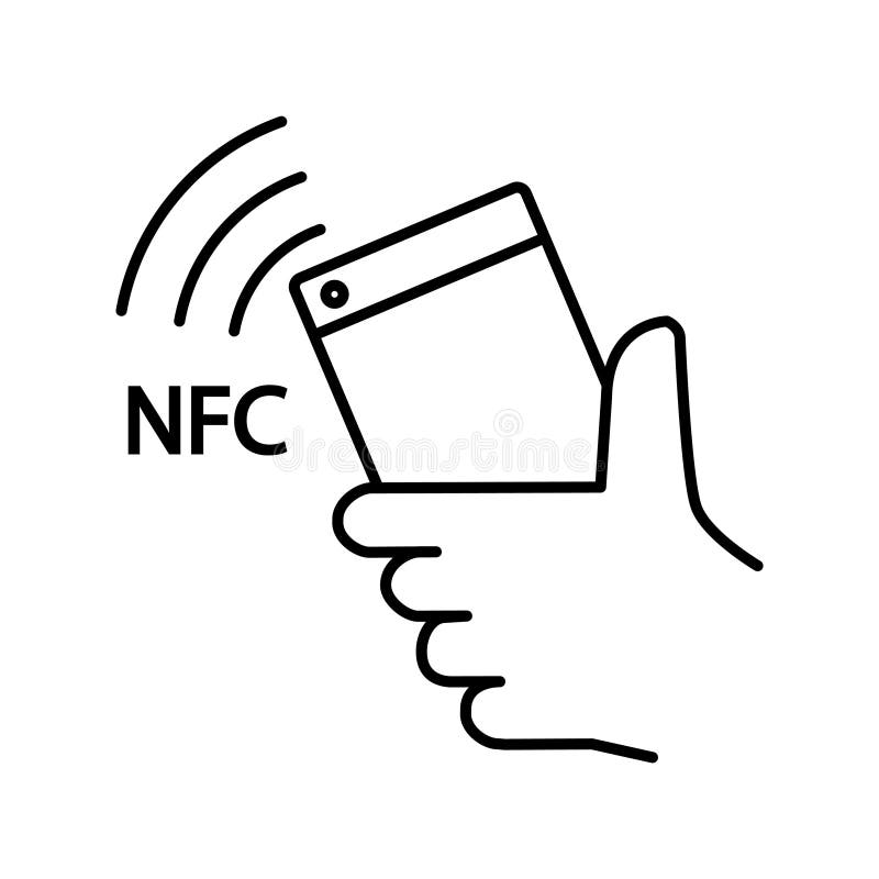 NFC mobile phone, NFC icon stock vector. Illustration of money - 163822863