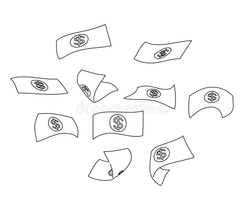 Raining Money Icon, Banknote Rain Background, Vector Stock Vector ...