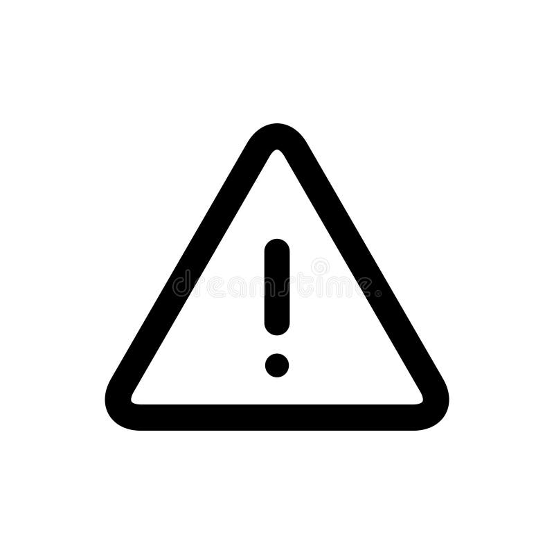 Warning Icon, Vector Line Illustration Stock Vector - Illustration of ...
