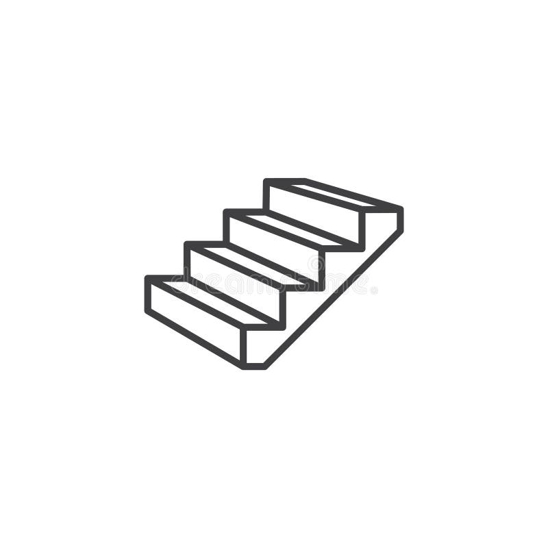 Step Ladder Icon , Vector, Vector Line Illustration Stock Vector ...