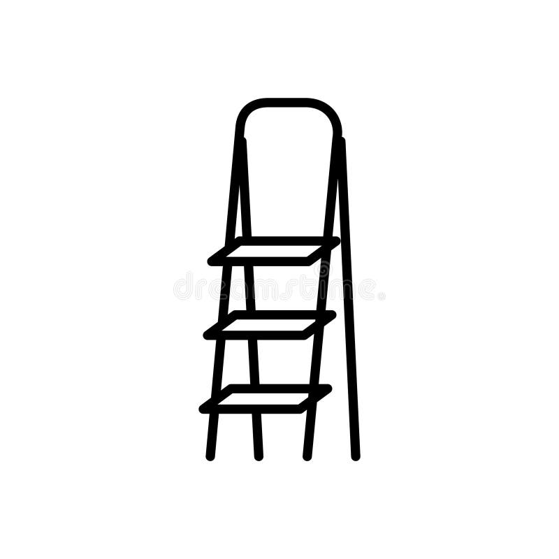 Step Ladder Icon , Vector, Vector Line Illustration Stock Vector ...