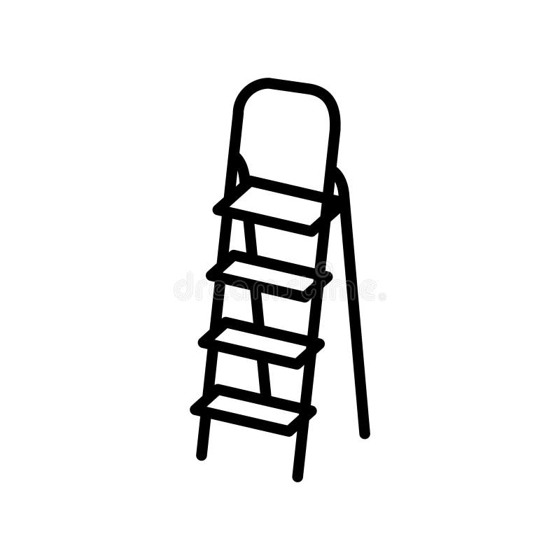 Step Ladder Icon , Vector, Vector Line Illustration Stock Vector ...