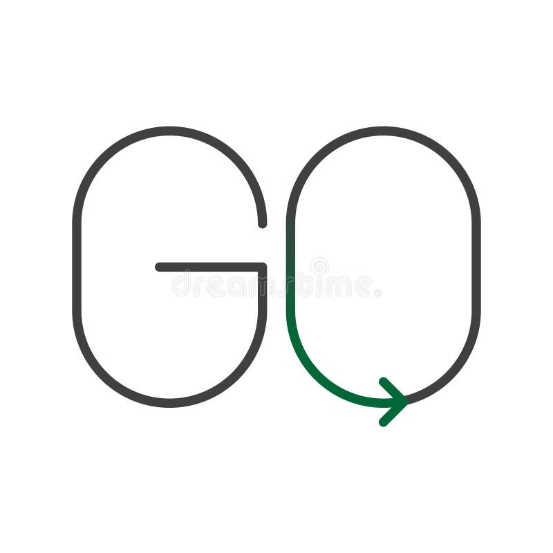 Go Logo. Vector Line Illustration Stock Vector - Illustration of ...