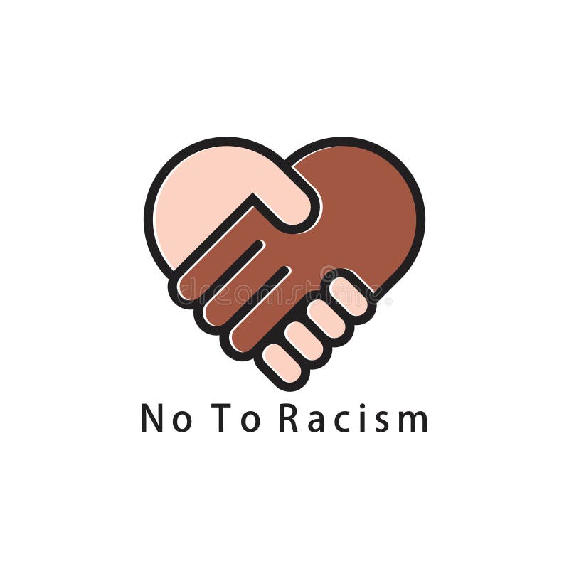 No To Racism Shake Hand Symbol Vector Stock Vector - Illustration of ...