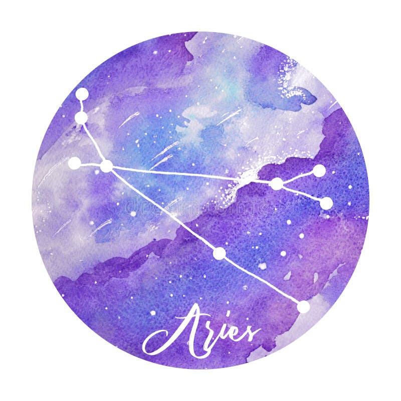 Zodiac Sign Aries Illustration. Cosmic Texture. Zodiac Constellation ...