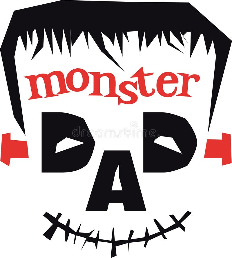 Monster Dad Halloween T-shirt Design Stock Vector - Illustration of ...