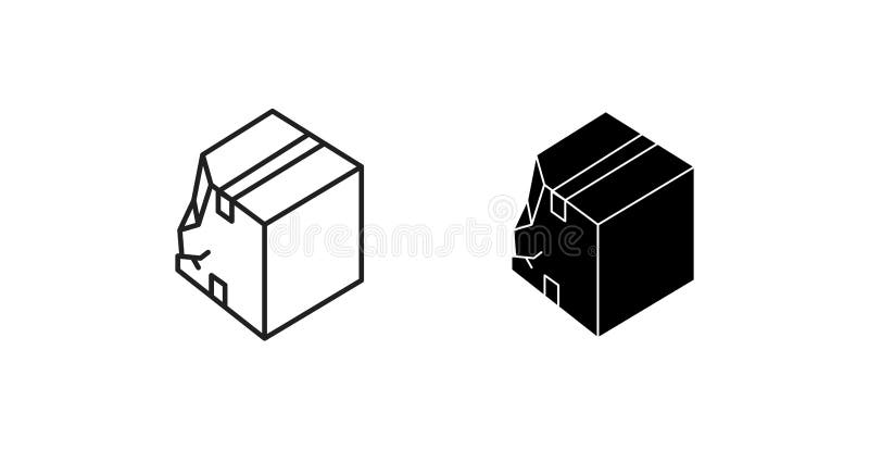Broken Box Icon , Vector , Line Color Vector Illustration Stock Vector ...