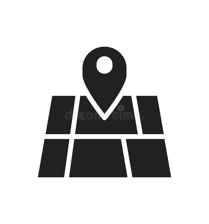 Land on Map Icon on a White Background. Stock Vector - Illustration of ...