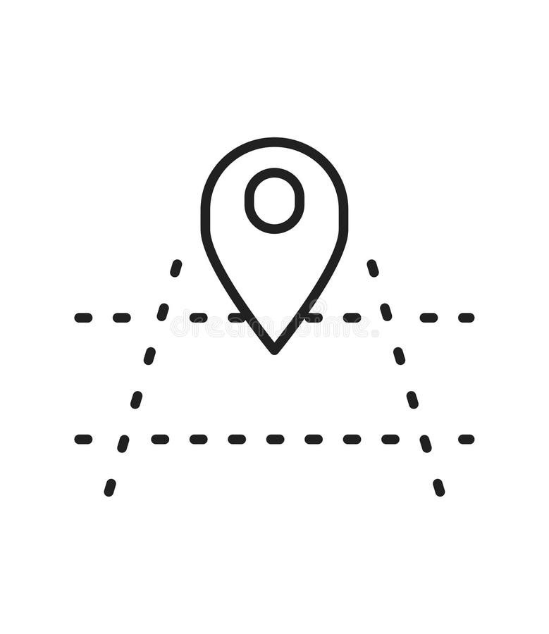 Land on Map Icon on a White Background. Stock Vector - Illustration of ...