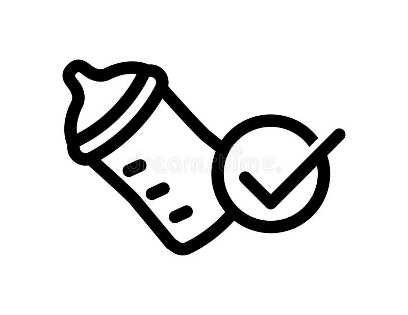 Anti-colic Baby Bottle Icon, Line Color Vector Illustration Stock ...