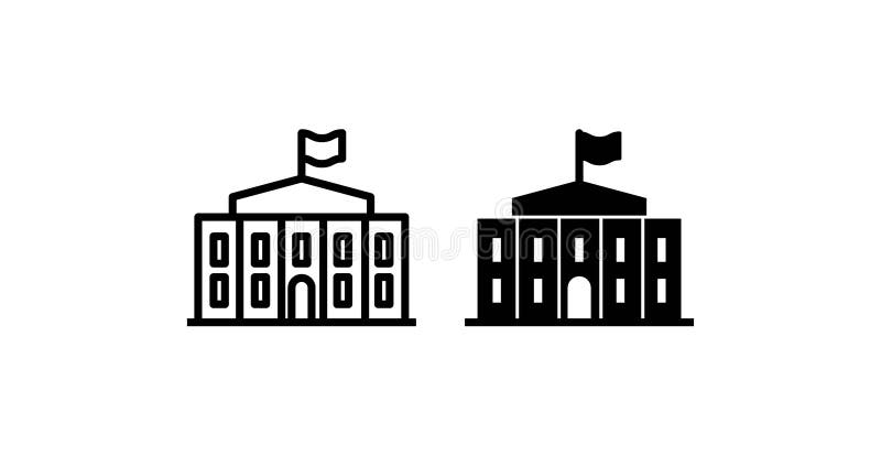 Government Icon, Line Color Vector Illustration Stock Vector ...
