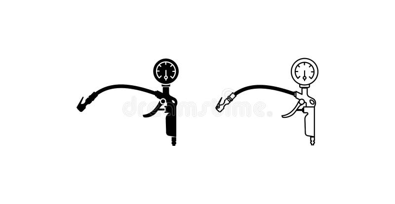 Tire Inflator Icon, Line Color Vector Illustration Stock Vector ...