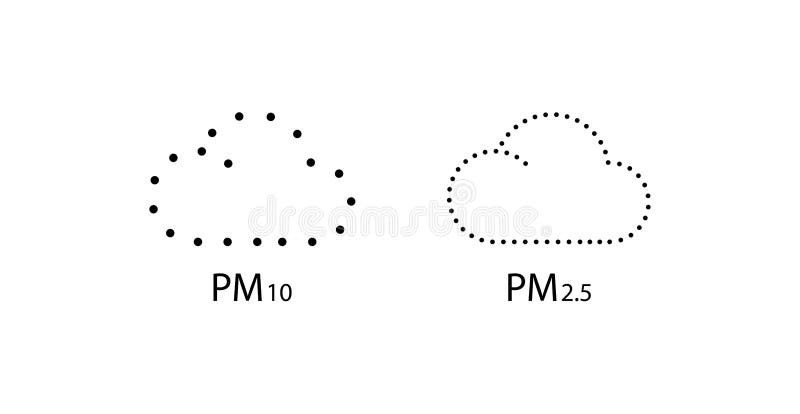 Air Pollution Icon, PM2,5 and PM10 Icon, Line Color Vector Illustration ...