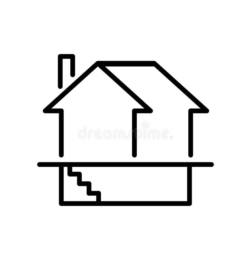 Basement Icon, Line Color Vector Illustration Stock Vector ...